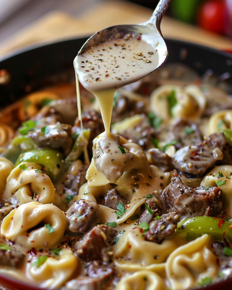 Easy Cheesesteak Tortellini In Rich Provolone Sauce 77 Recipes